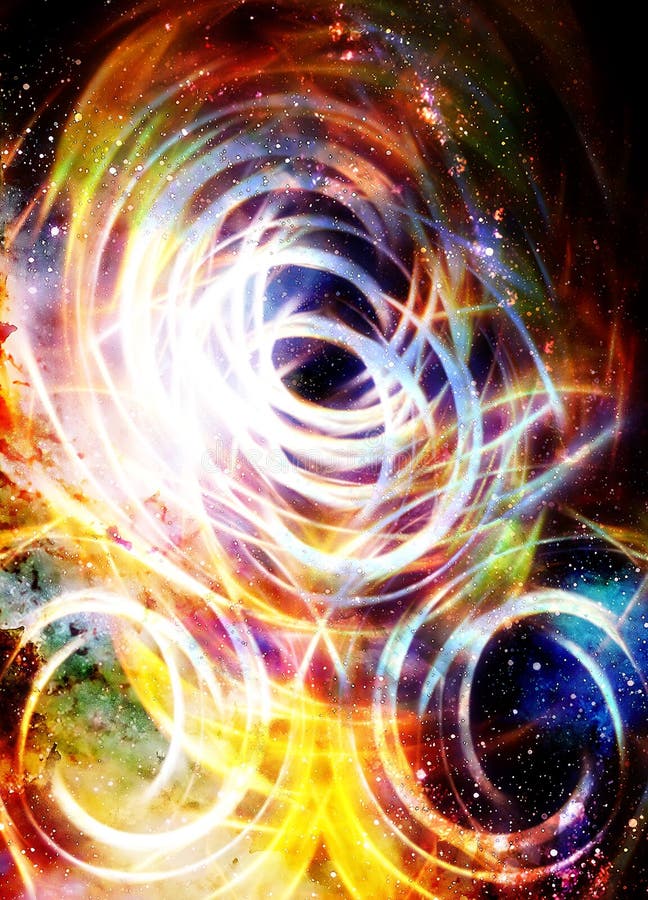 Cosmic Space and Stars with Light Circle. Stock Illustration ...