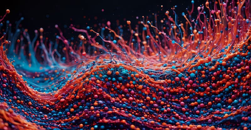 Cosmic Spectrum: Intertwining Waves of Light and Connection. Close Up ...