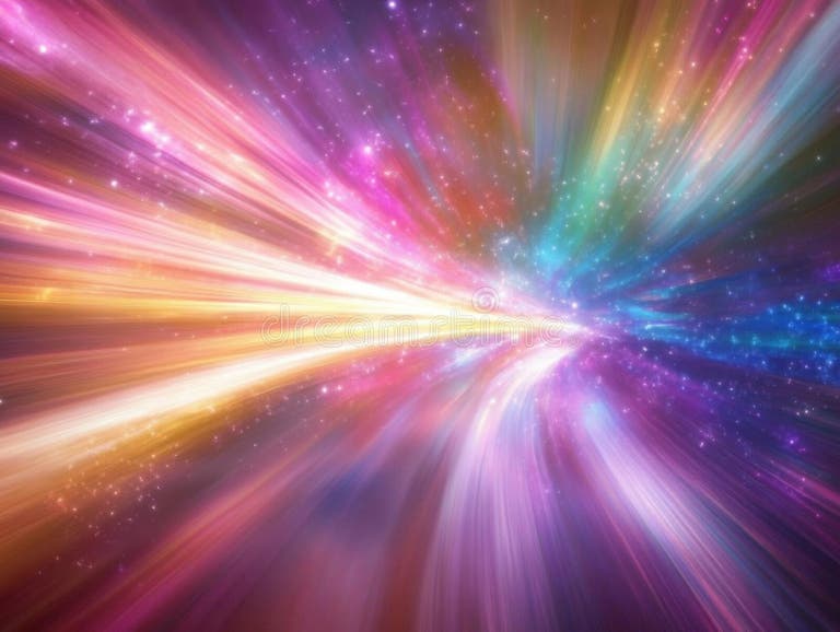 Cosmic Speed, Nebula Burst, Colorful Light Rays Stock Illustration ...