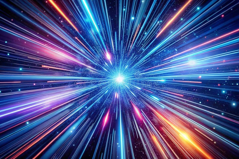 Cosmic Speed Radial Burst, Night Sky Stock Illustration - Illustration ...