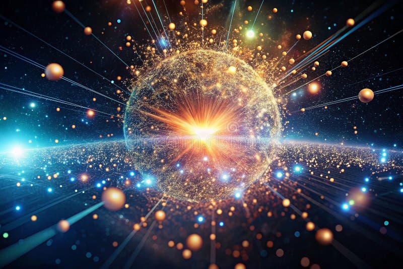 Cosmic Sphere Explosion in Nebula Stock Illustration - Illustration of ...