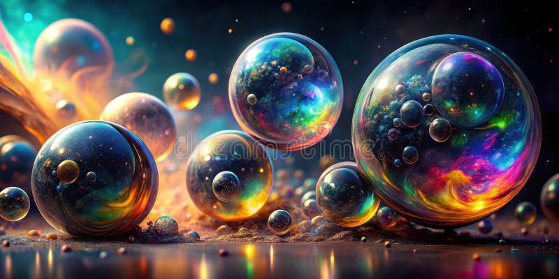 Cosmic Spheres a Multiverse of Vibrant Nebulae within Glassy Orbs ...