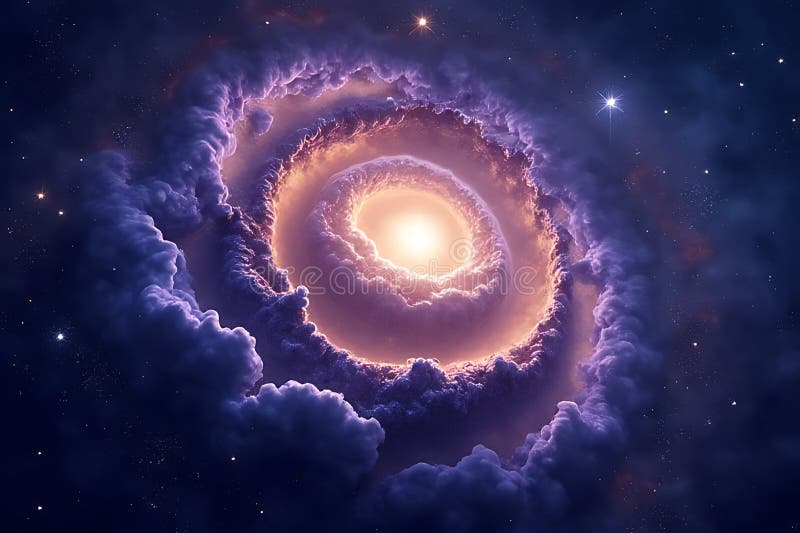 Cosmic Spiral Galaxy Formation Outer Space Digital Art Dark Environment ...