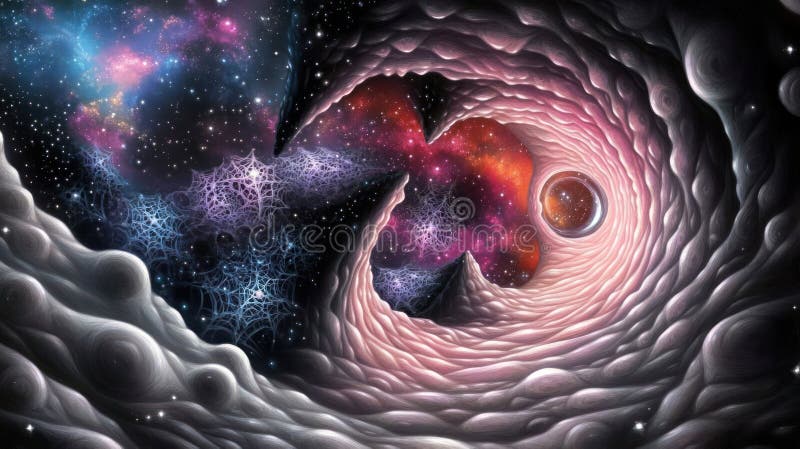 A Cosmic Spiral Showcasing Vibrant Galaxies and Ethereal Patterns in a ...