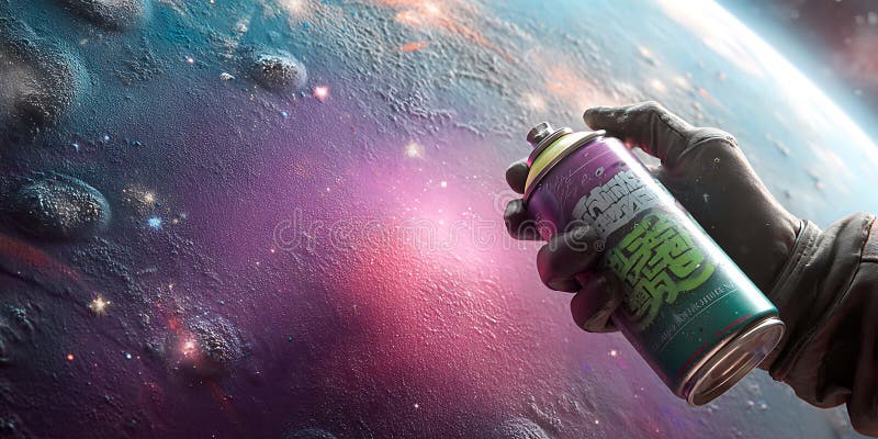 Cosmic Spray Paint a Universe of Color Stock Illustration ...