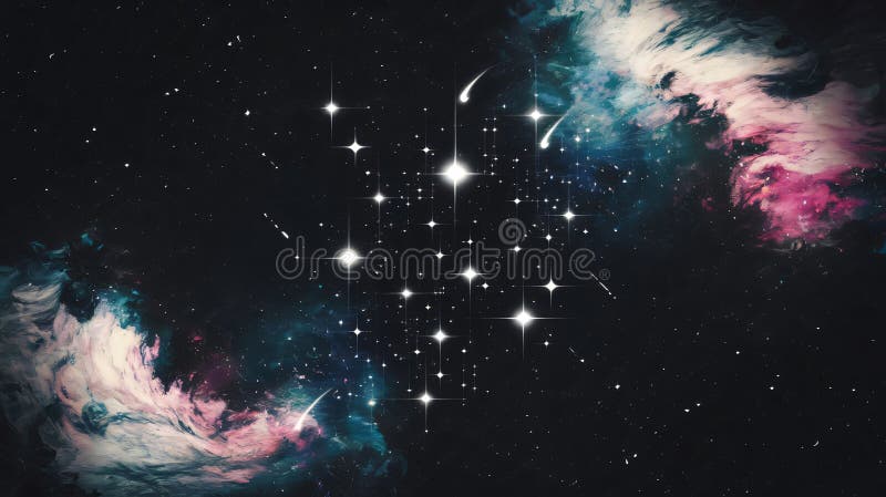 Cosmic Starfield Grid, Abstract Nebula Background High Quality Image ...
