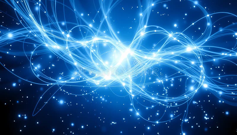 Cosmic Strands Light Interweaving in Radiant Blue White Hues Stock ...