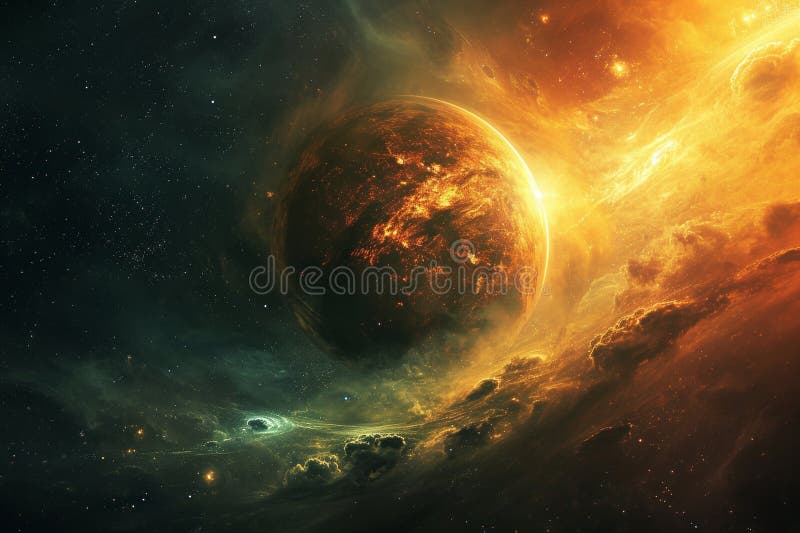 Cosmic Struggle for Dominance Stock Illustration - Illustration of ...