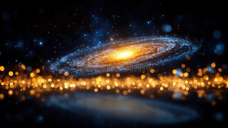 Cosmic Swirl Galaxy Backdrop, Sparkling Lights, Dark Space, Design ...