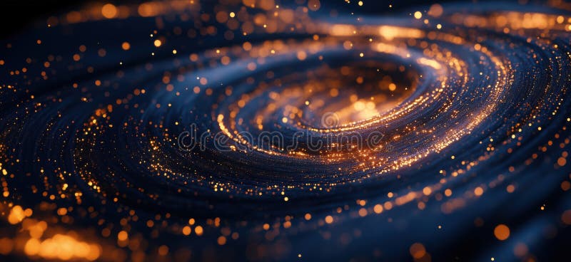 Cosmic Swirl of Golden Particles in Deep Space Creating a Mesmerizing ...