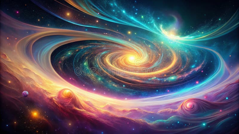 Cosmic Swirl a Vibrant Nebula and Celestial Landscape. Generative AI ...