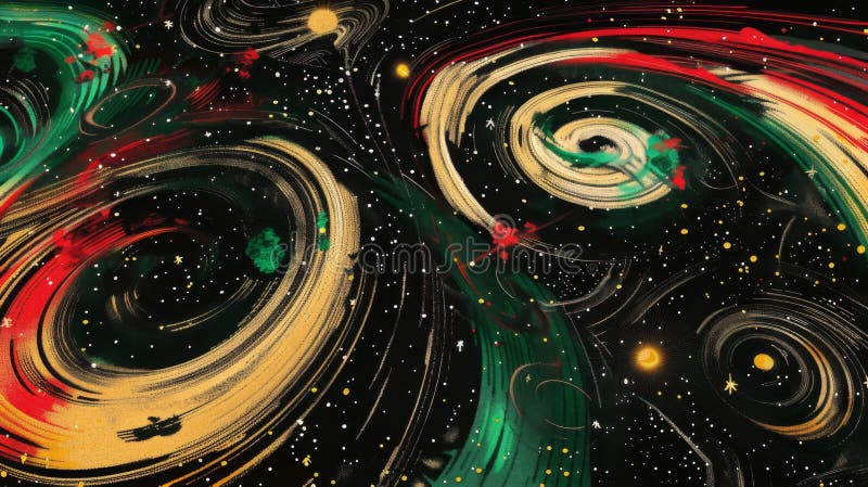 Cosmic Swirls and Celestial Patterns in Vivid Space Artwork Stock Photo ...