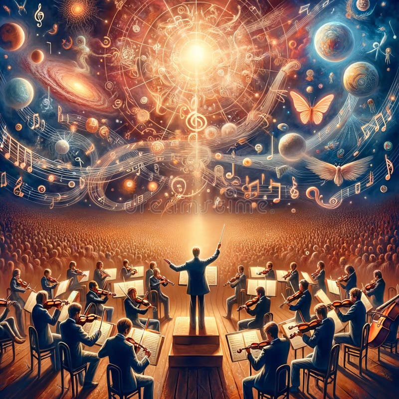 Cosmic Symphony Orchestra stock illustration. Illustration of fantasy ...
