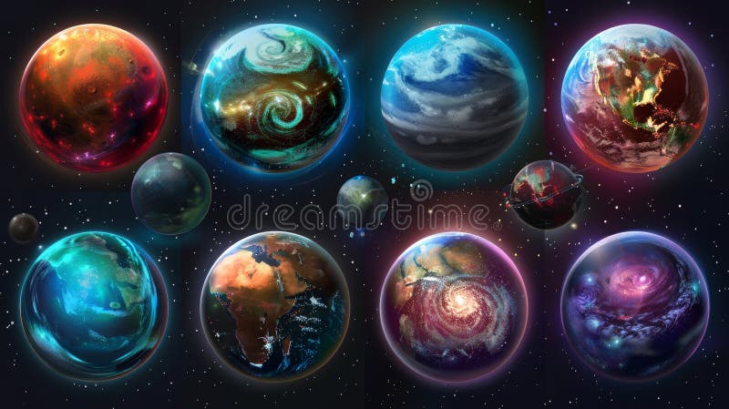 Cosmic Symphony of Planets - a Digital Art Collage of Diverse ...