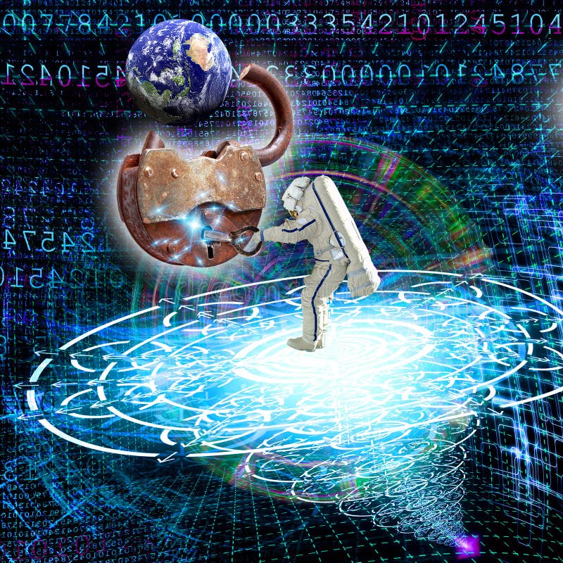 Free Connection in Cosmic Technologies Internet. Stock Image - Image of ...