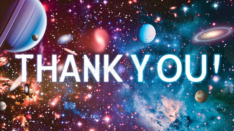 Cosmic Thank You: a Vibrant Space Background with Text Stock Photo ...