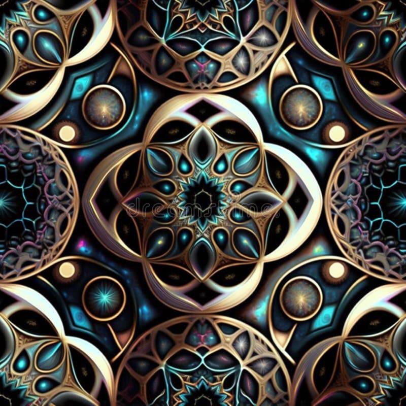 Cosmic themed Pattern stock illustration. Illustration of vibrant ...