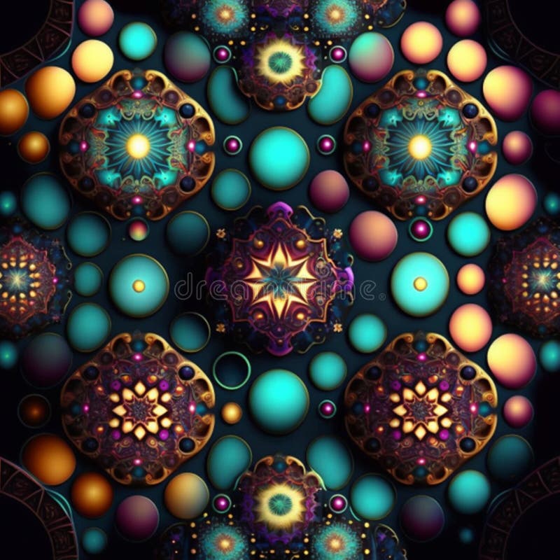 Cosmic themed Pattern stock illustration. Illustration of technology ...