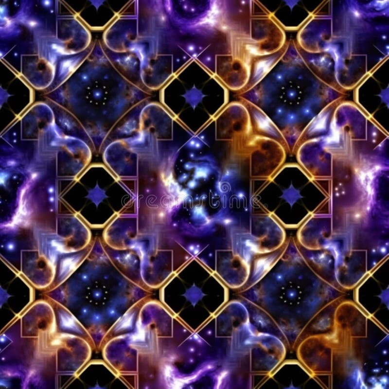 Cosmic themed Pattern stock illustration. Illustration of kaleidoscope ...