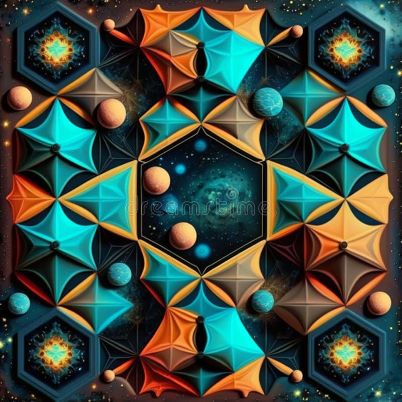 Cosmic themed Pattern stock illustration. Illustration of interstellar ...