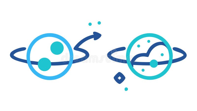 Cosmic Time Celestial Cycles: Planets Orbiting with Clocks, Vector ...