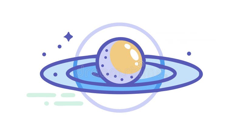 Cosmic Time: Ringed Planet with Integrated Clock Icon, Vector Design ...