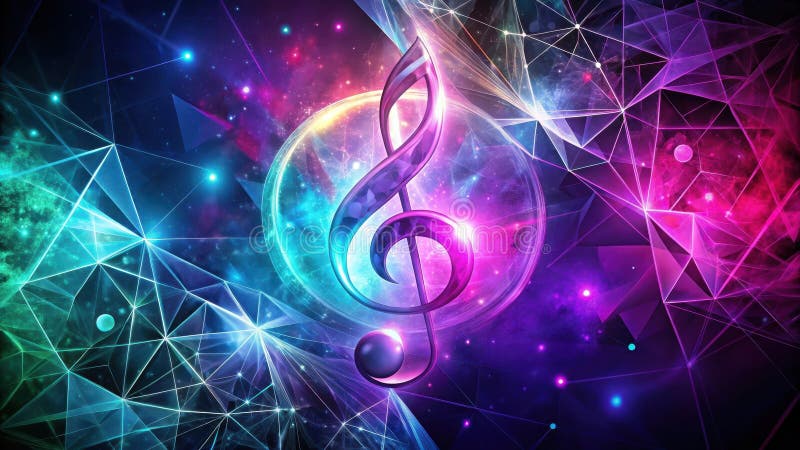 Cosmic Treble Clef Abstract Music and Network Design. Generative AI ...