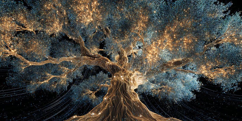 Cosmic Tree Abstract Nebula Art Background Celestial Textures for ...