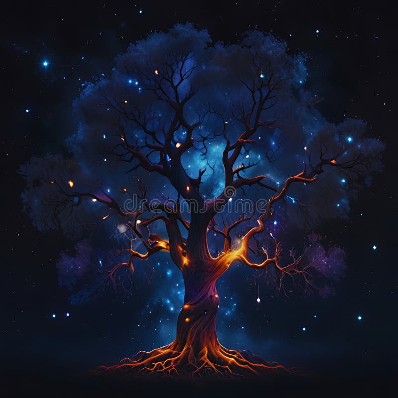 Cosmic Tree of Life stock illustration. Illustration of cosmos - 367716761