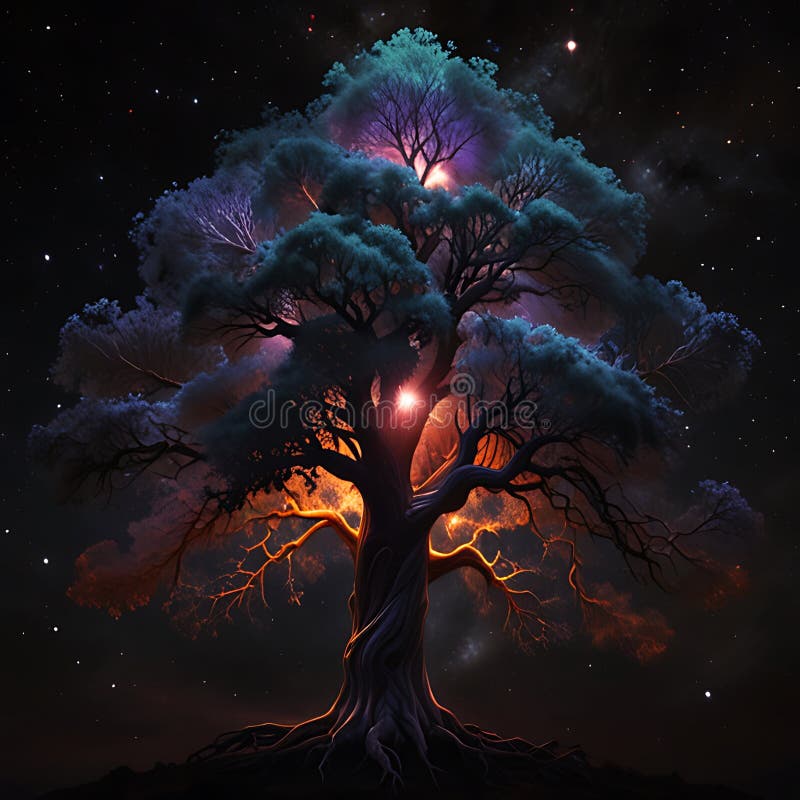 Cosmic Tree of Life stock illustration. Illustration of astronomy ...