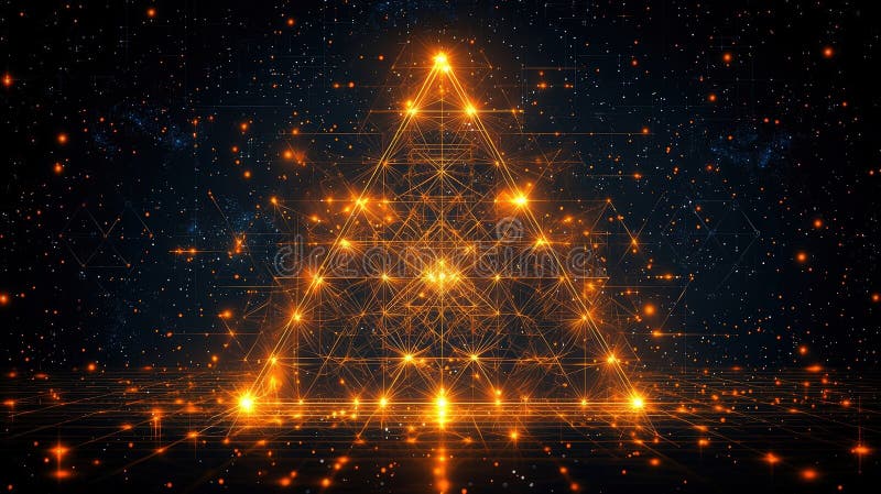 Cosmic Triangle with Glowing Stars in Dark Space Background for Digital ...