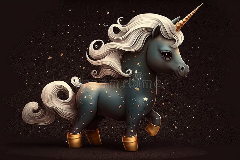 Cosmic Unicorn Cute Cartoon Style Animated Stock Illustration ...