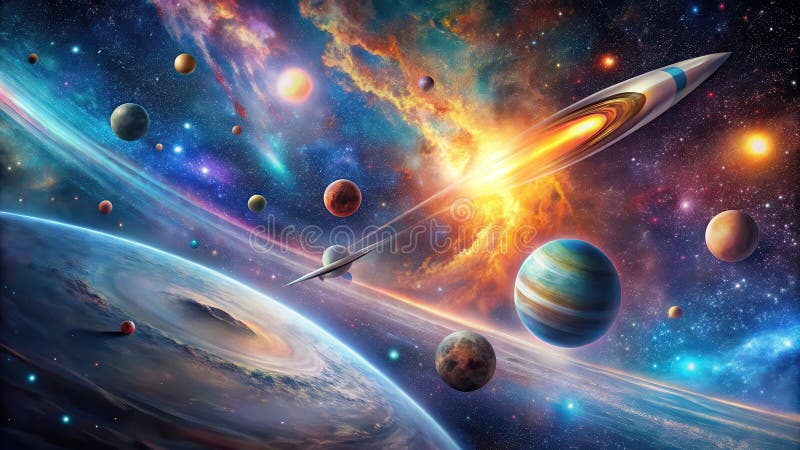 Cosmic Vessel Explores a Vibrant Nebula and Planetary System ...