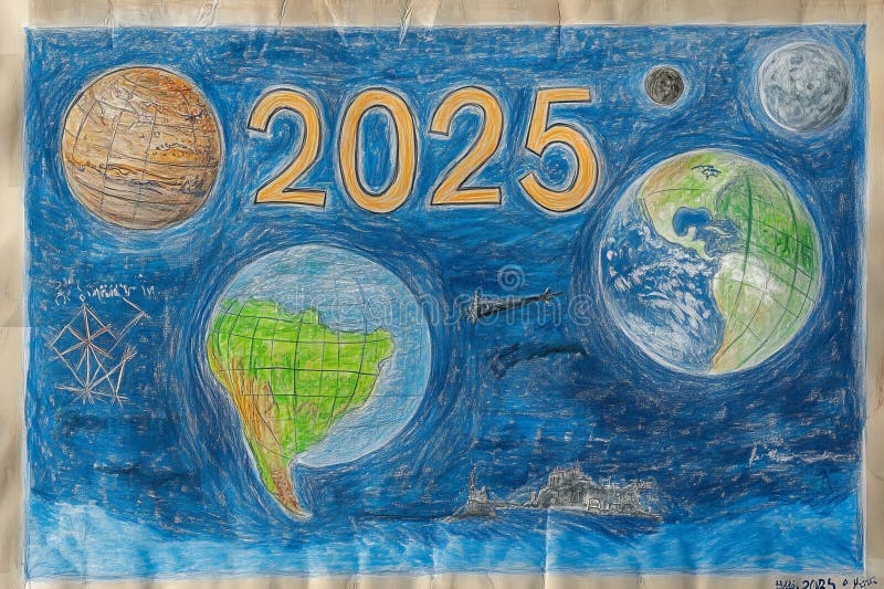 Cosmic Vision 2025 Earth and Celestial Bodies, a Childs Drawing for ...