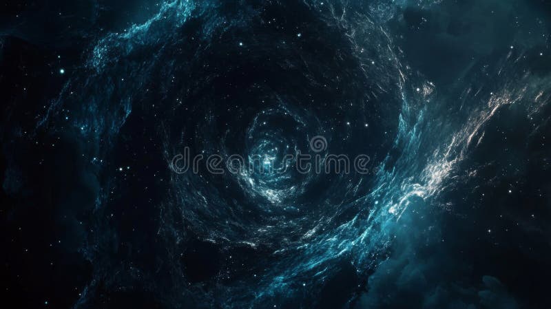 A Cosmic Vortex of Blue Nebulae and Distant Stars in a Dark Universe ...