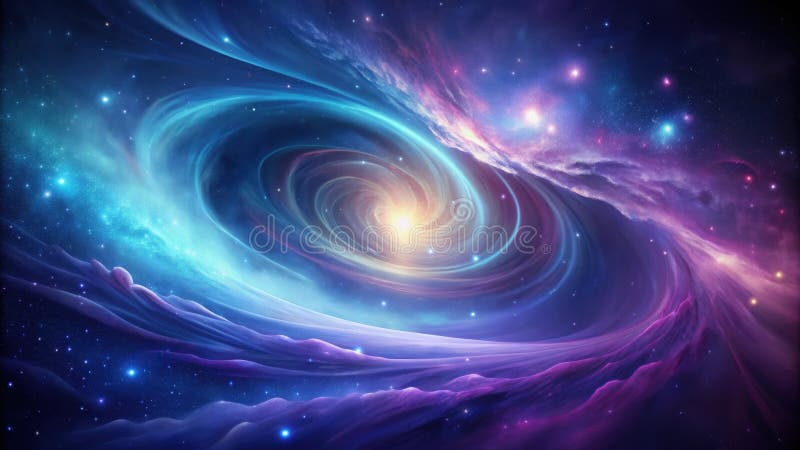 Cosmic Vortex a Celestial Swirl of Light and Nebulae in Deep Space ...