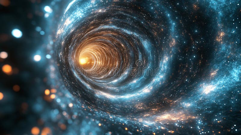Cosmic Vortex: a Journey through Spacetime Stock Illustration ...
