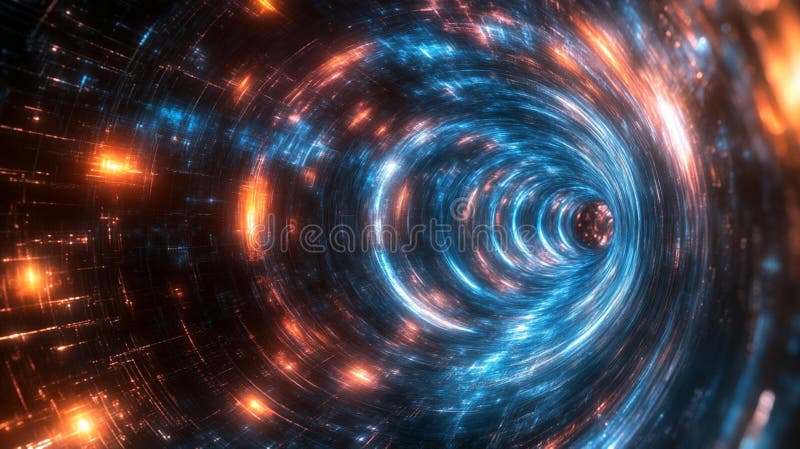 Cosmic Vortex: a Journey through Spacetime Stock Illustration ...