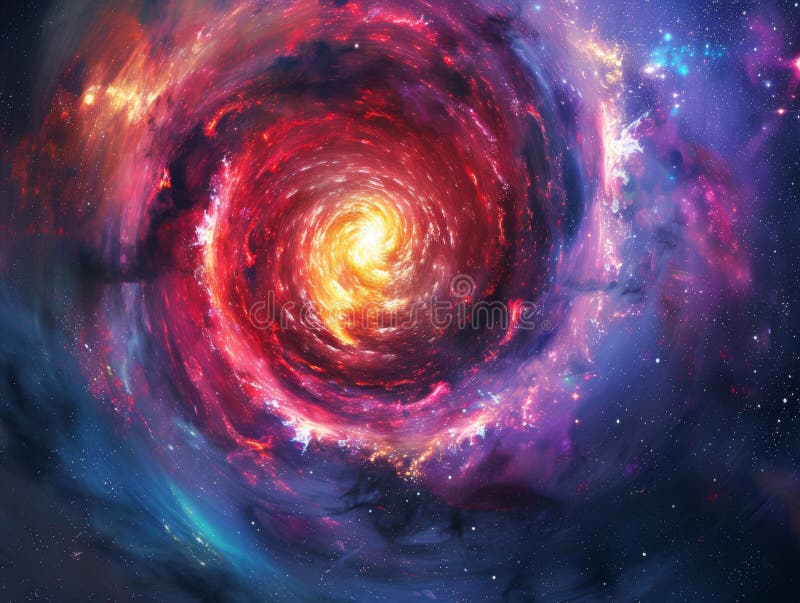 A Cosmic Vortex in a Starry Universe Stock Illustration - Illustration ...
