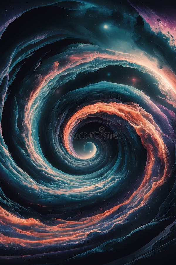 Cosmic Vortex: a Swirl of Galactic Energy Stock Illustration ...