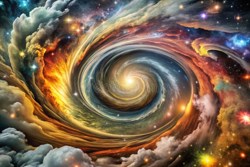 Cosmic Vortex Swirl in Nebulae Space Stock Illustration - Illustration ...