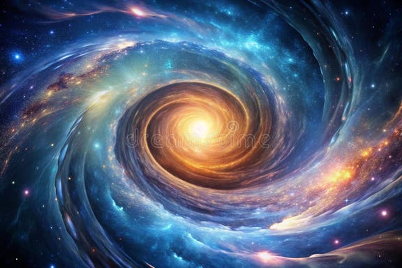 Cosmic Vortex Swirling Galaxy Nebula Stock Illustration - Illustration ...