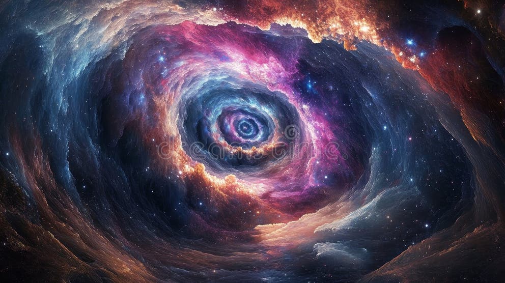 Cosmic Vortex a Swirling Nebula of Interstellar Dust and Stars, Perfect ...