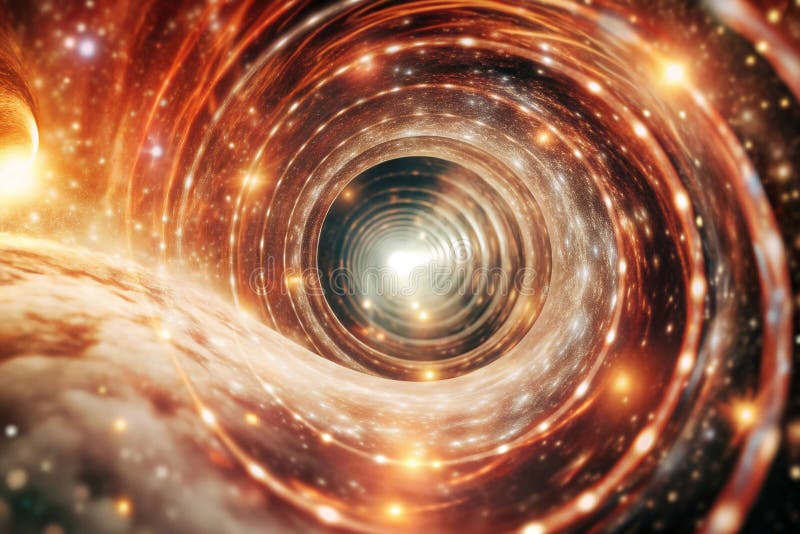 Cosmic Vortex Tunnel through Space Stock Illustration - Illustration of ...