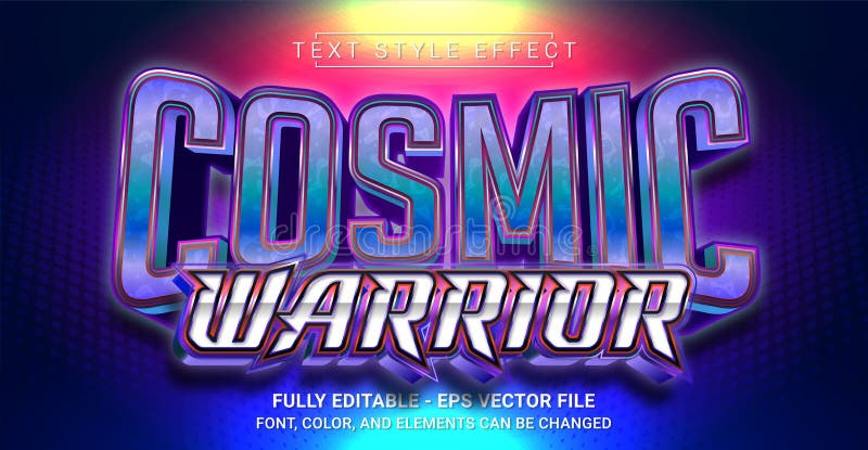Cosmic Warrior Text Style Effect. Editable Graphic Text Template Stock ... Cosmic Warrior Text Style Effect. Editable Graphic Text Template Stock ...