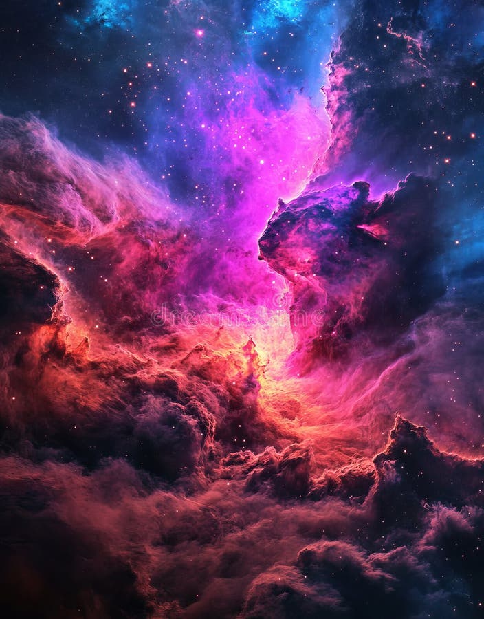 In a Cosmic Watercolor, a Purple Nebula Explodes in a Dynamic, Swirling ...