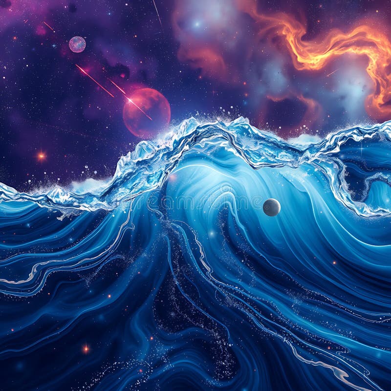 A Cosmic Wave Texture with Bold Patterns of Light and Motion Stock ...