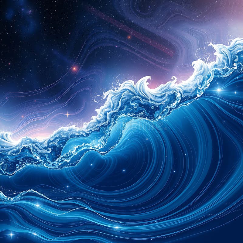 A Cosmic Wave Texture with Bold Patterns of Light and Motion Stock ...