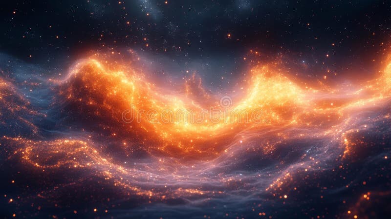 Cosmic Waves and Interactions in Space Stock Illustration ...