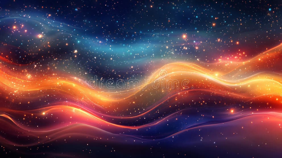 Cosmic Waves of Light and Stardust Dance Across the Night Sky Stock ...